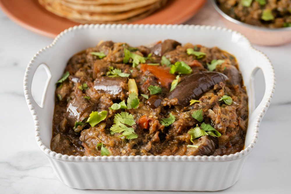 Achari Baingan ka Bartha - Spiced + Smashed Roasted Eggplants - Dawat ...